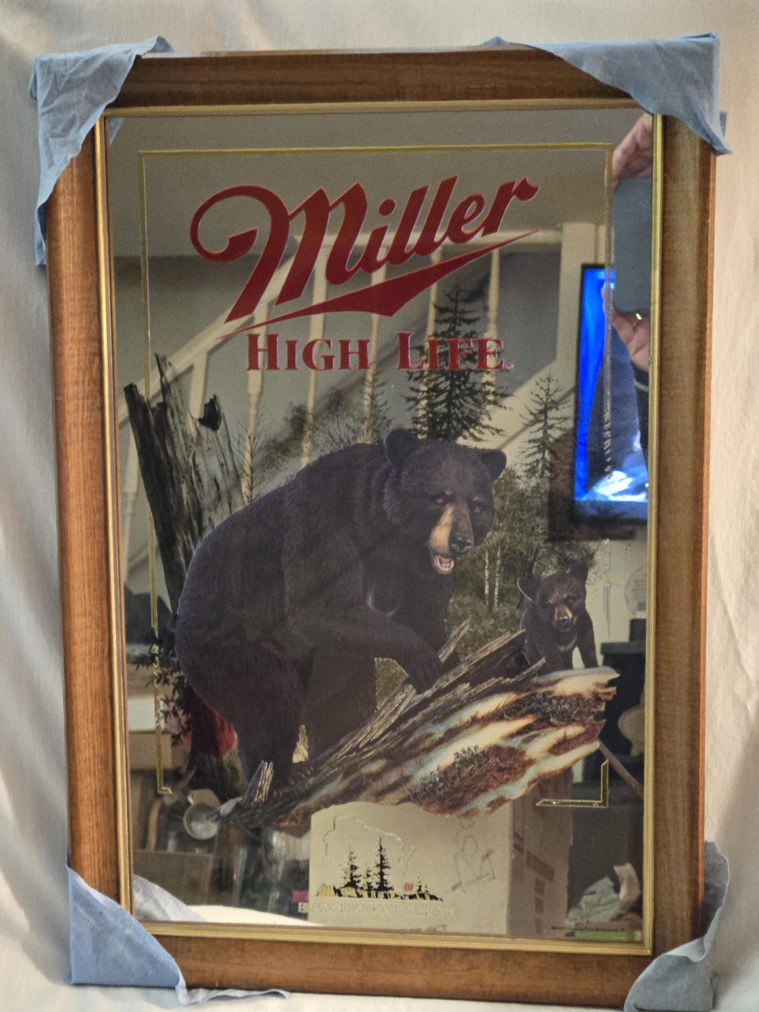 Miller High Life Black Bear Wisconsin Beer Mirror 44268 NEW 1st ...