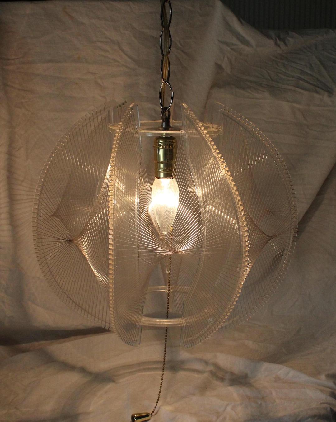 Mid-century Modern Lucite & String Paul Secon Hanging Light - Etsy