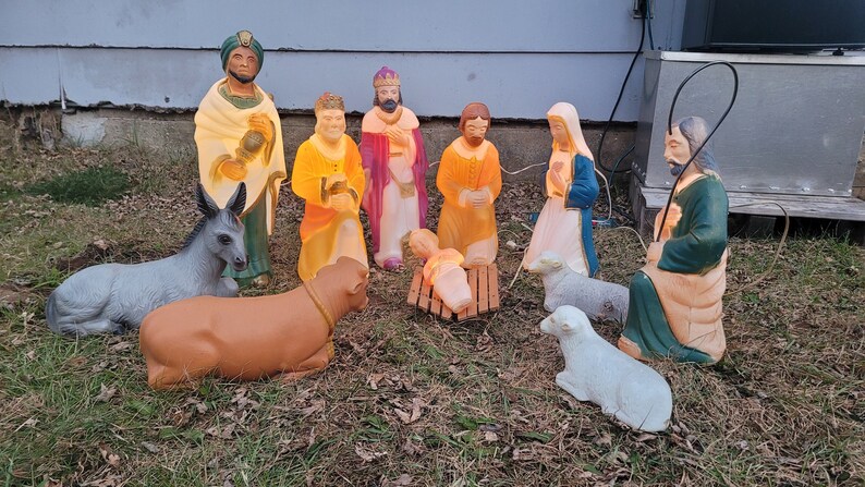 Vintage 11 Piece Nativity Set Poloron Christmas Blow Mold - Etsy