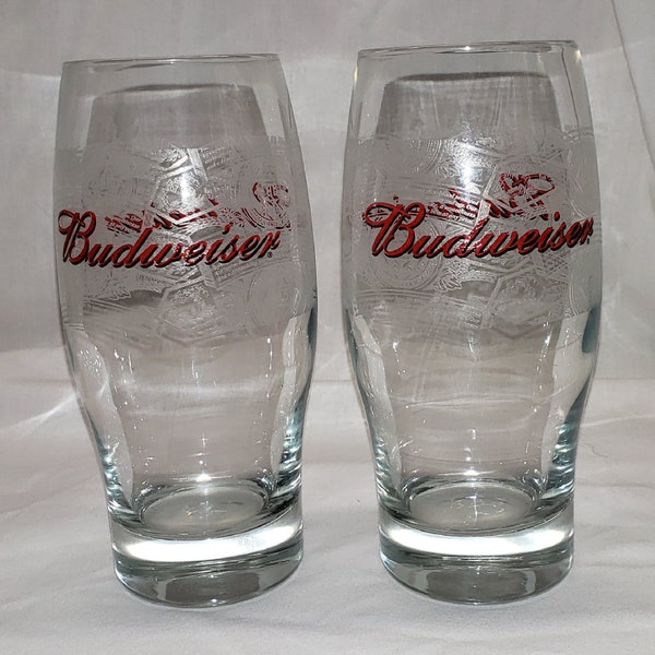 Budweiser Beer Glasses - Etsy