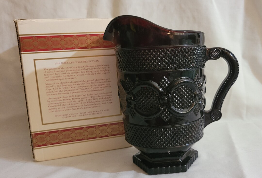 1876 Cape Cod Ruby by AVON 46oz Pitcher retired New in Box 1984 - Etsy
