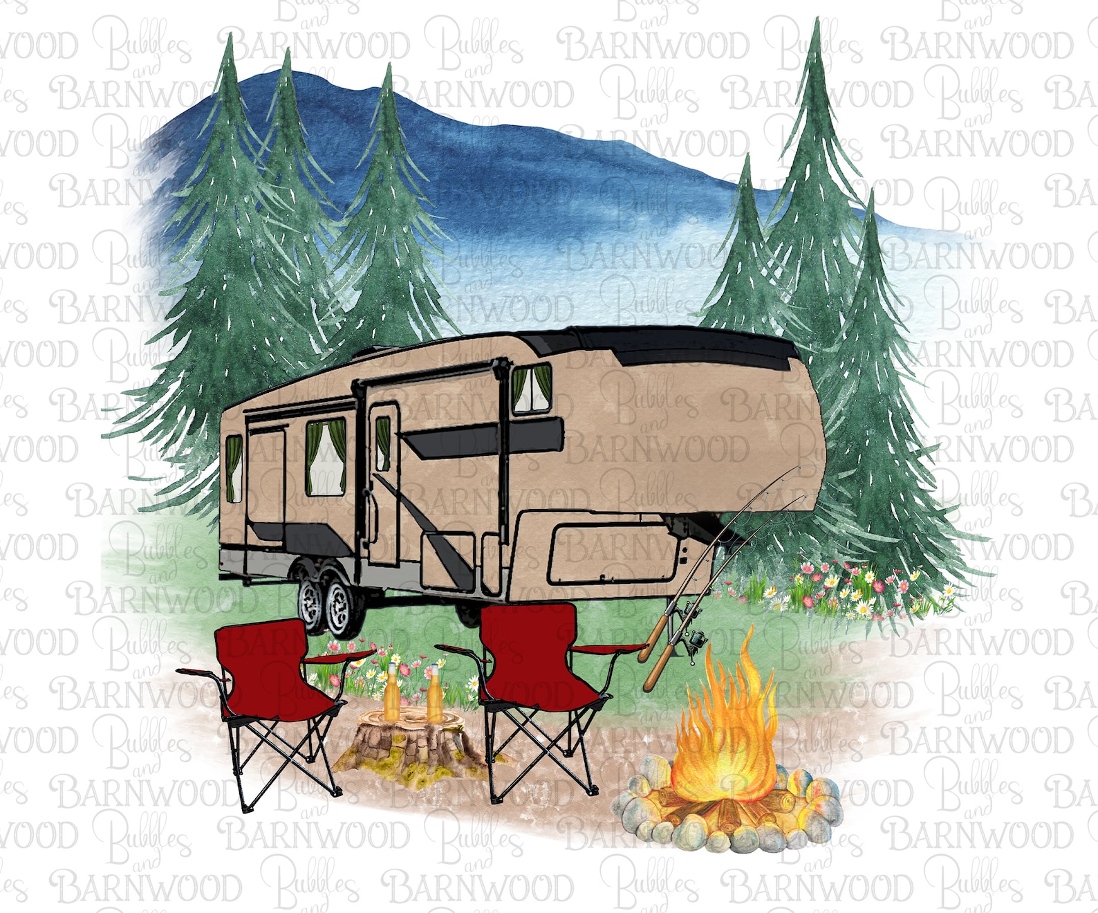 5th Wheel Camper RV PNG Clipart Instant Digital Download | Etsy