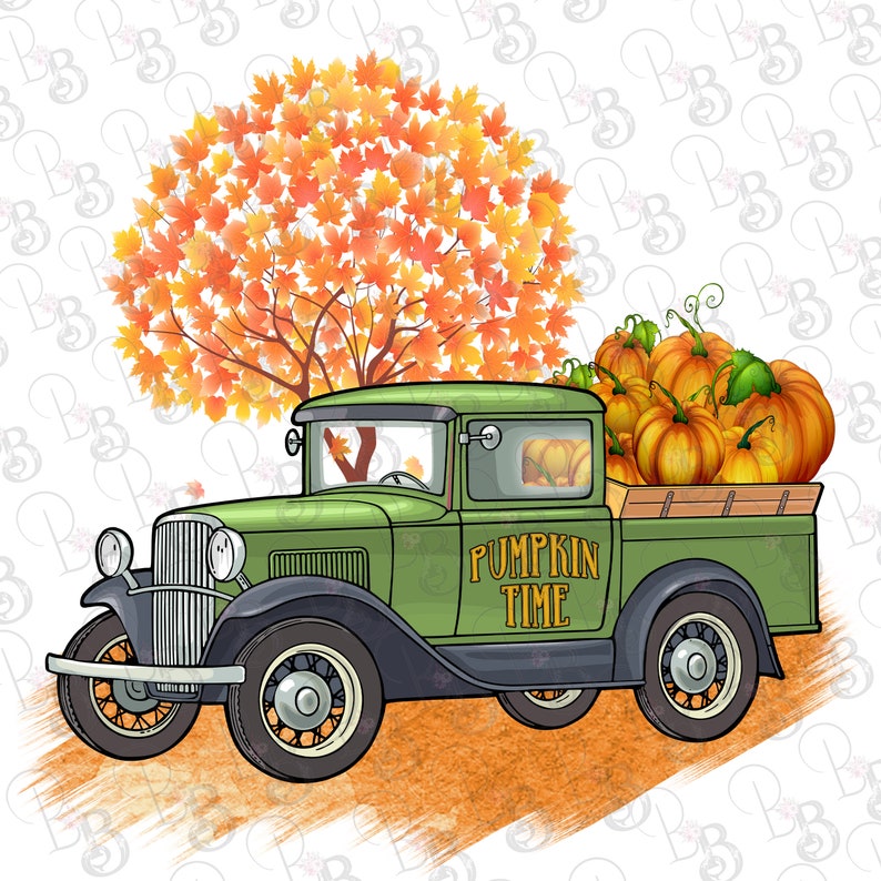 Fall Truck Png Pumpkin PNG Fall Truck Clipart Instant | Etsy