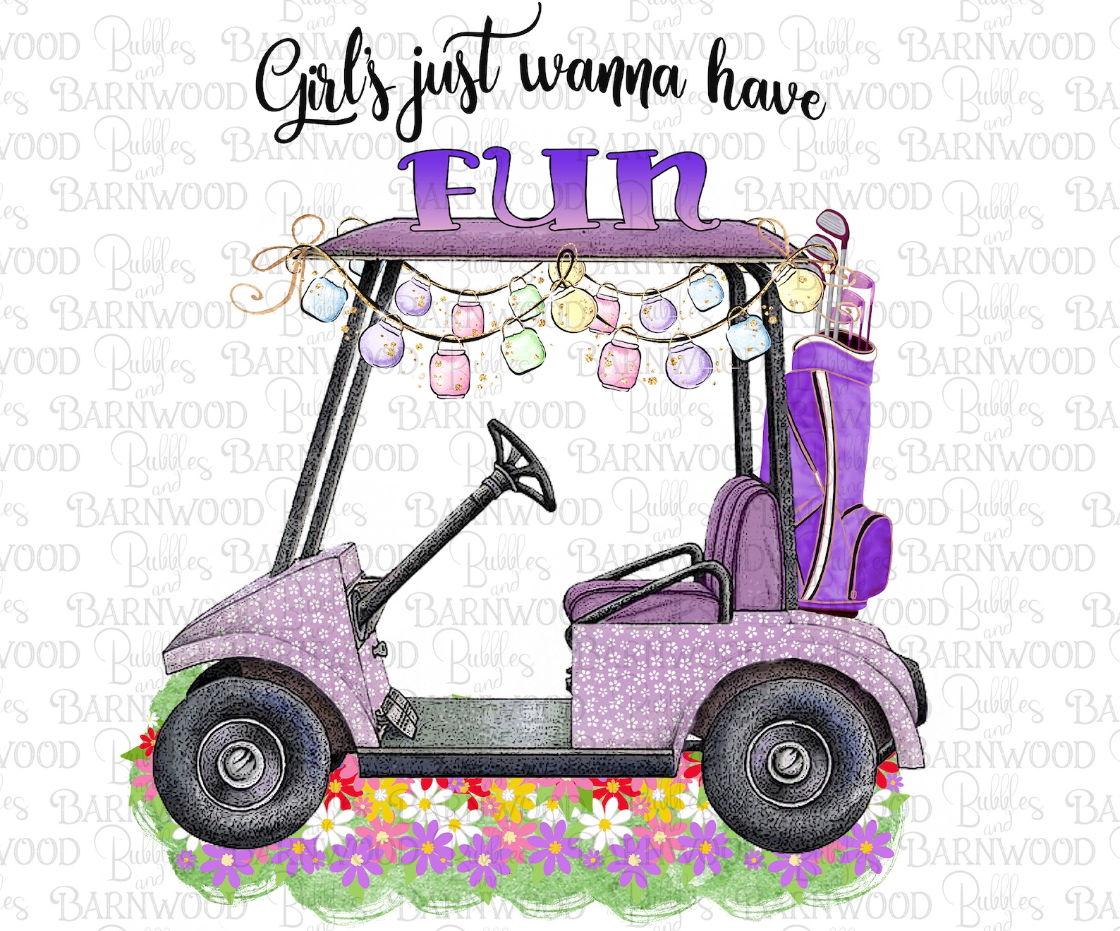 Lady Golf Cart PNG Clipart Girl's Just Wanna have Fun | Etsy