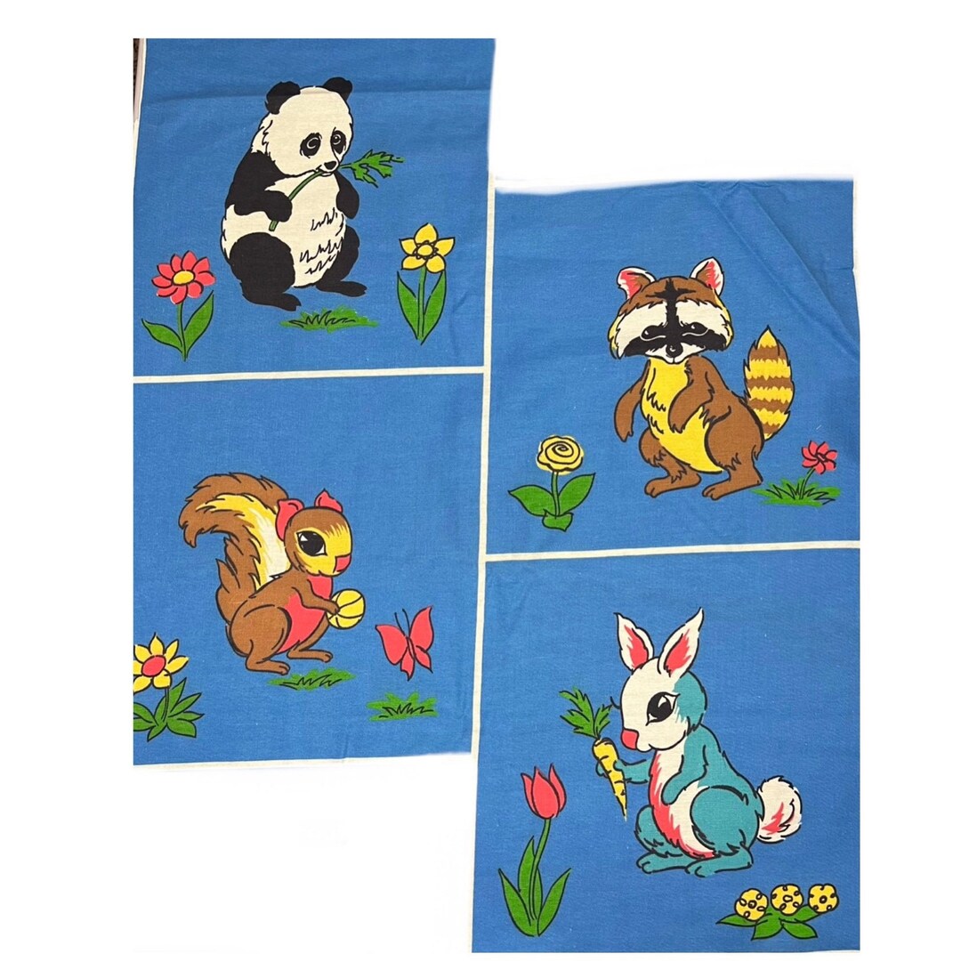 Vintage Retro Animal Panel Squares - Etsy