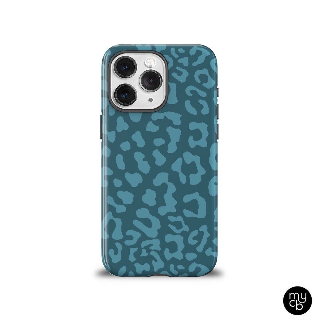 Teal Cheetah Phone Case for iPhone 15 14 13 12 Pro Max Case, iPhone 13 ...