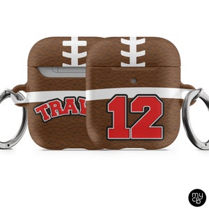 Football AirPod Case With Name and Number, Personalized Gift for ...