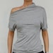 Gray Top Short Sleeves - Elasticized Grey Top - One Shoulder Top - Grey ...