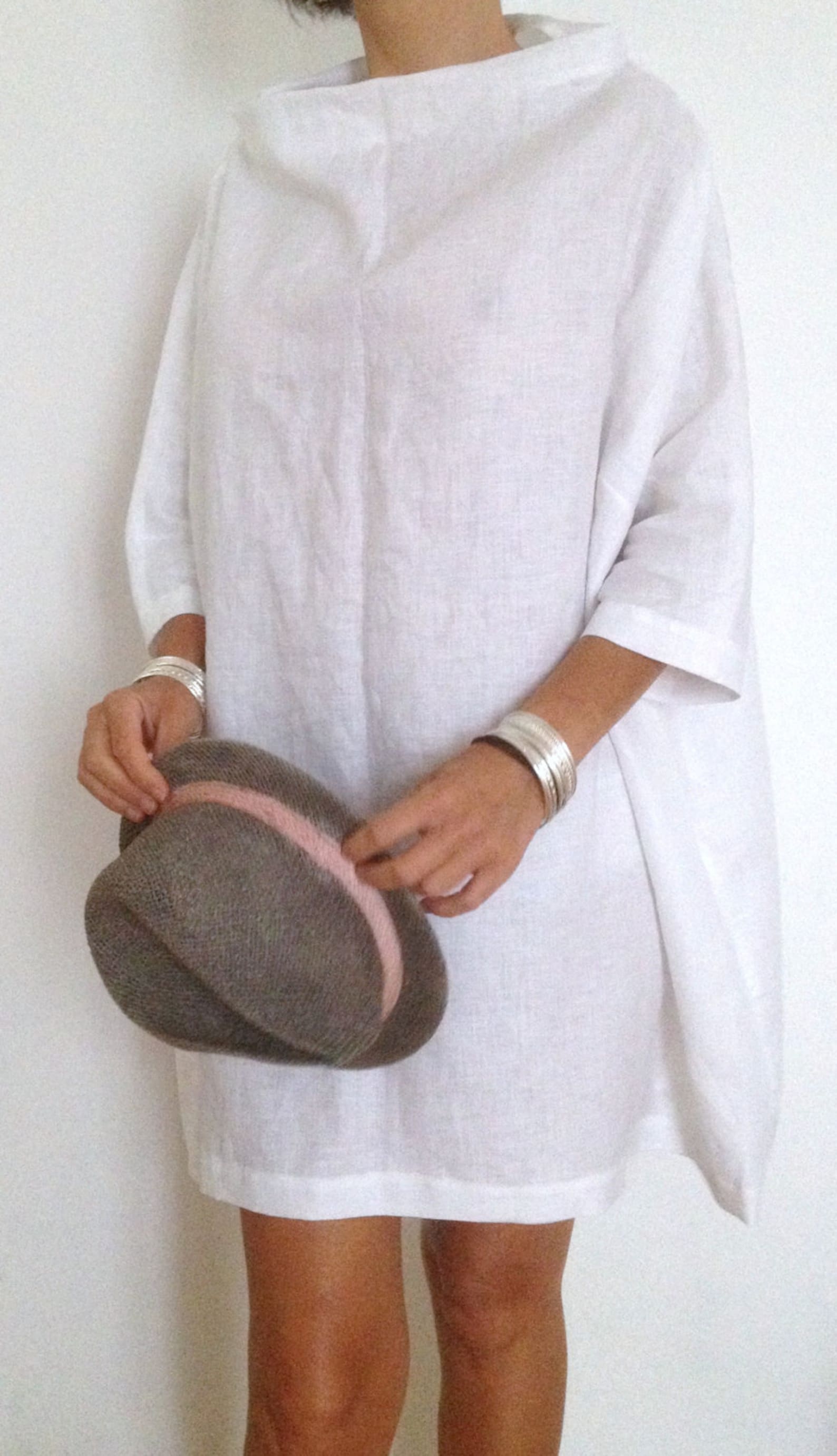 Linen Dress Plus Size Clothing Linen Tunic Linen Womens Clothing White ...