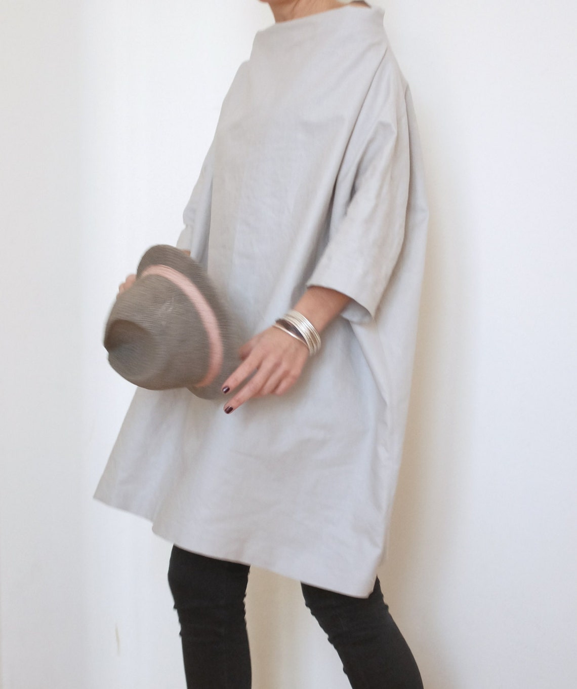 Maxi Tunic Plus Size Linen Dress XXL Caftan Oversized Top Linen Tunic ...