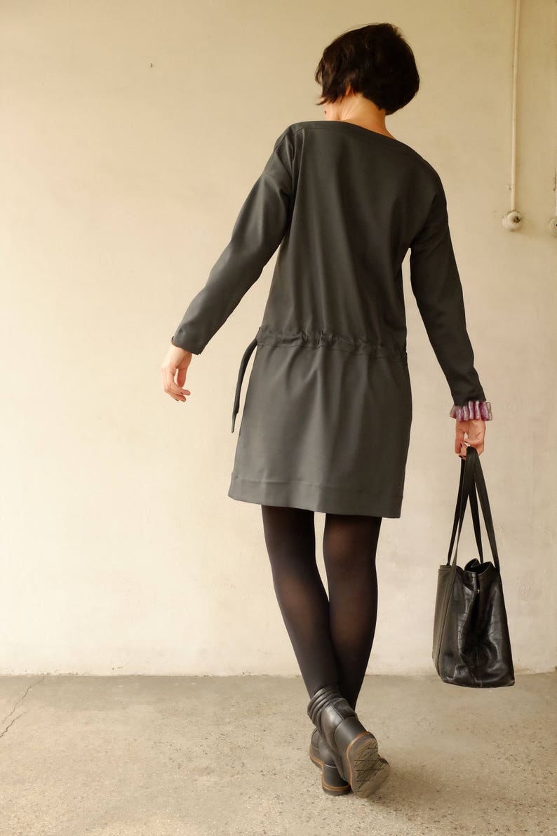 Winter Gray Dress Simple Tunic Basic Clothing Gray Basic - Etsy