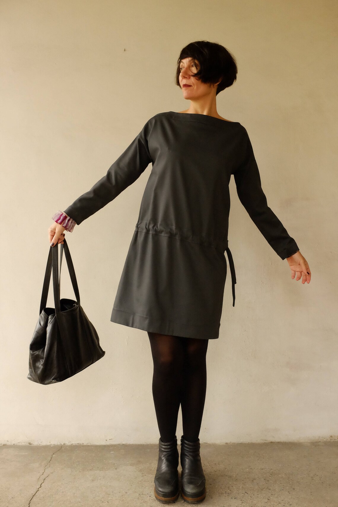 Winter Gray Dress Simple Tunic Basic Clothing Gray Basic - Etsy