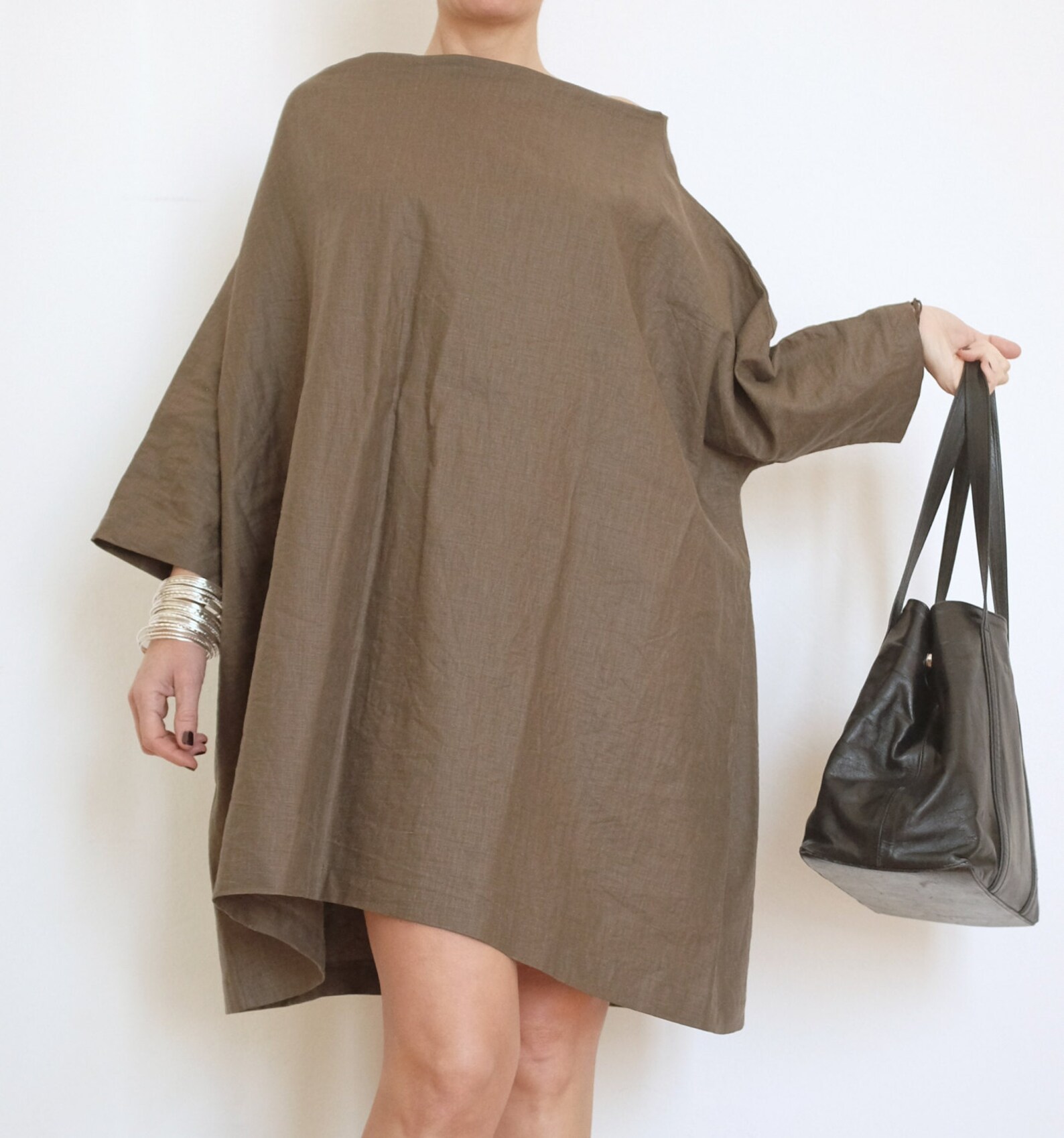Linen Tunic Oversized Kaftan Linen Dress XXL Plus Size - Etsy Israel