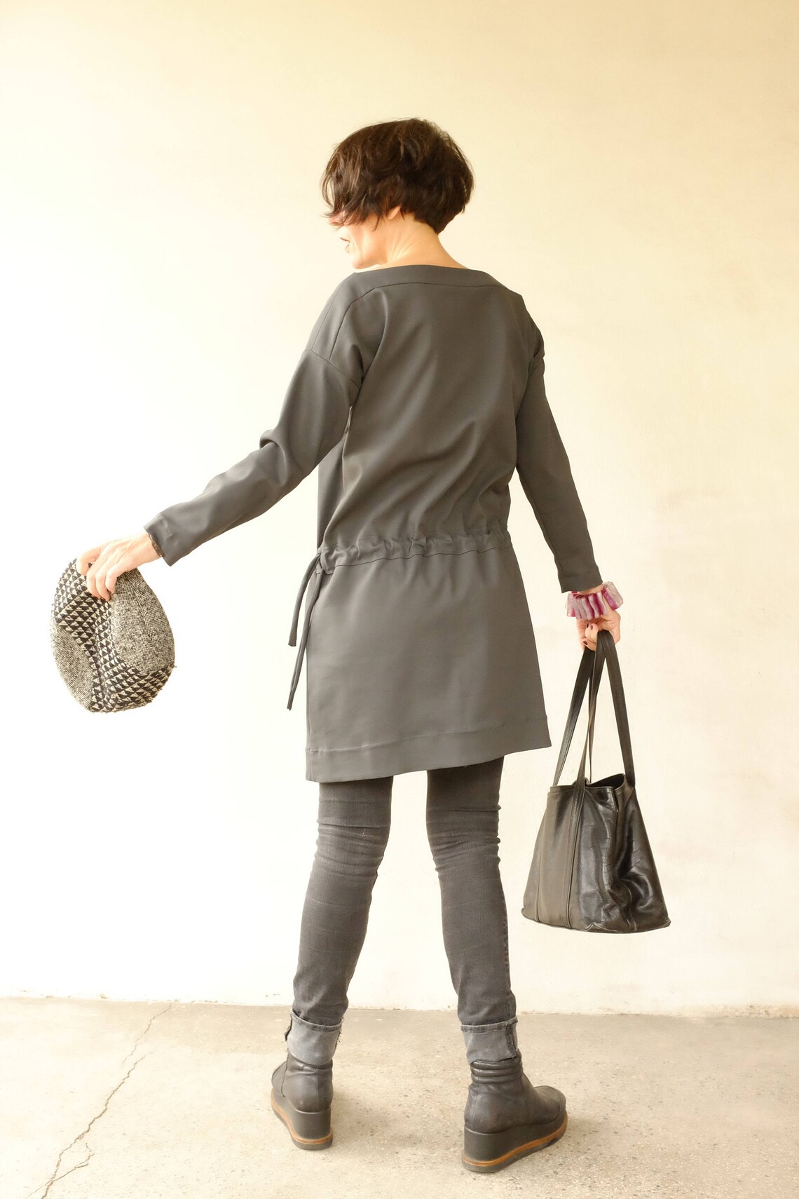 Winter Gray Dress Simple Tunic Basic Clothing Gray Basic - Etsy