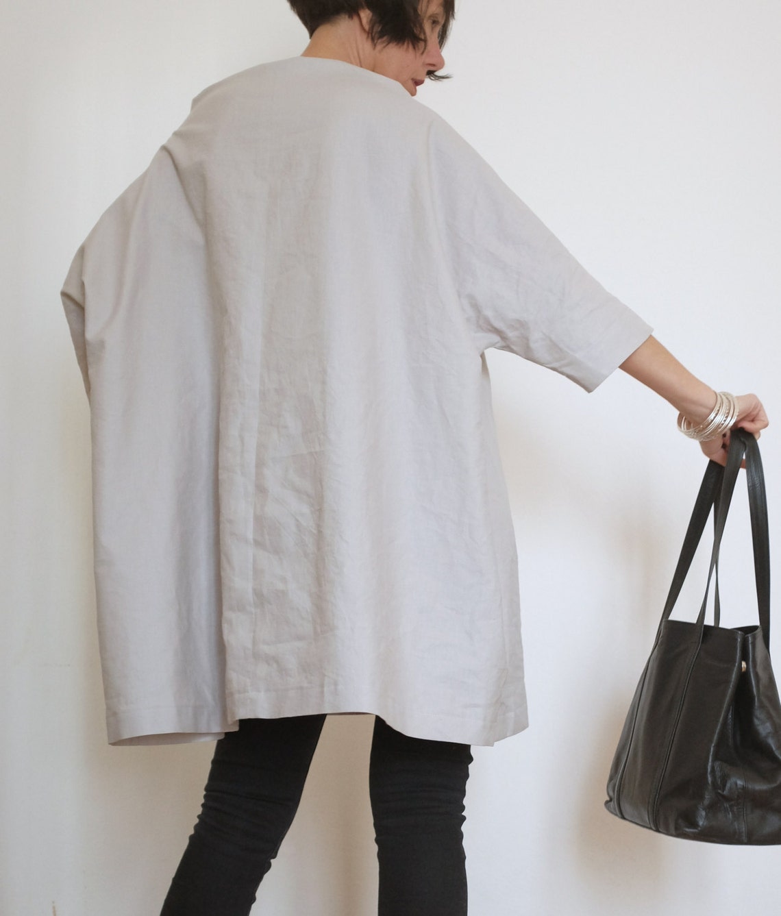 Maxi Tunic Plus Size Linen Dress XXL Caftan Oversized Top Linen Tunic ...