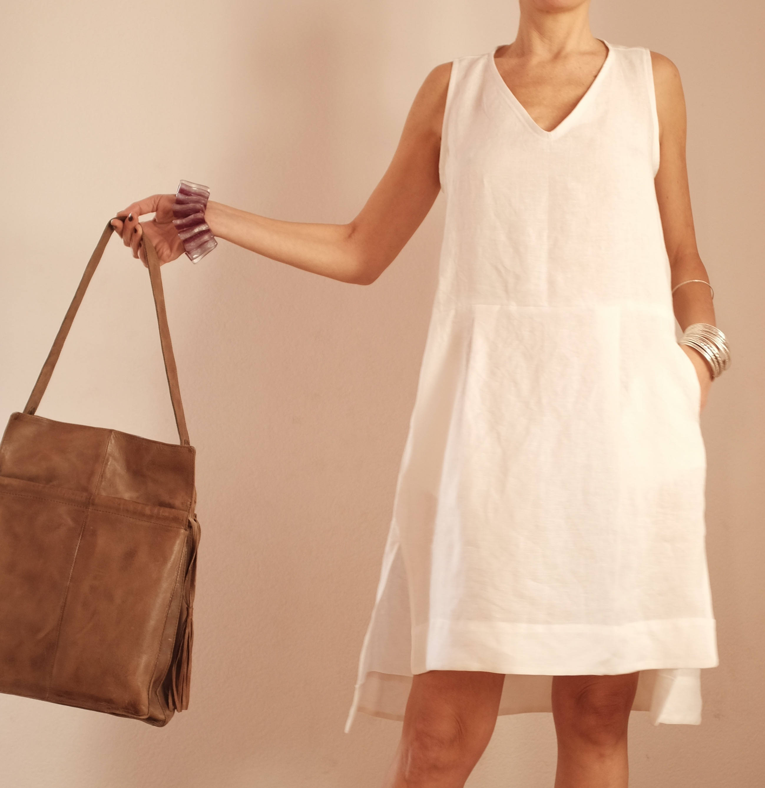 Linen Dress White Linen Tunic Linen Sundress Sleeveless - Etsy