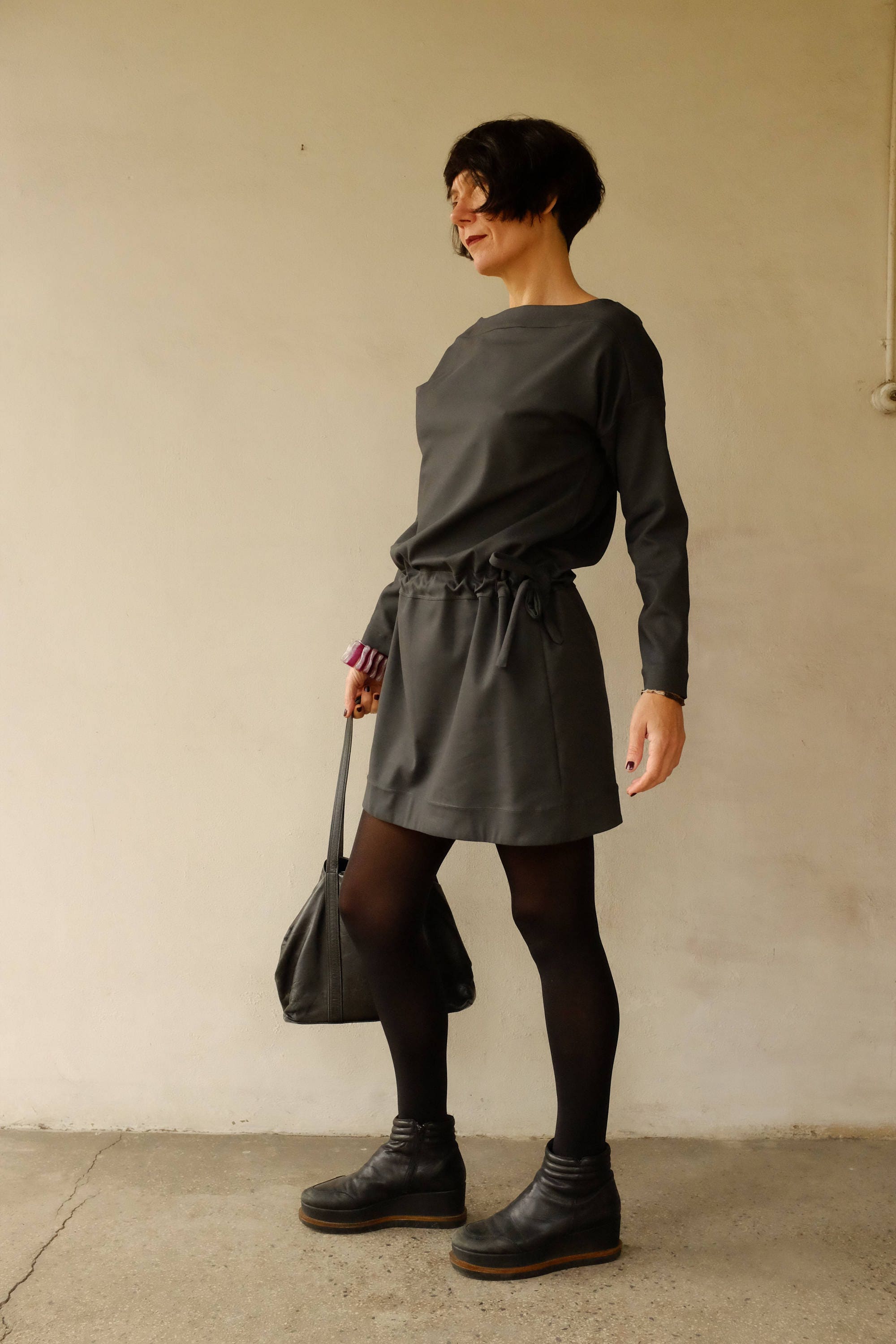 Winter Gray Dress Simple Tunic Basic Clothing Gray Basic - Etsy