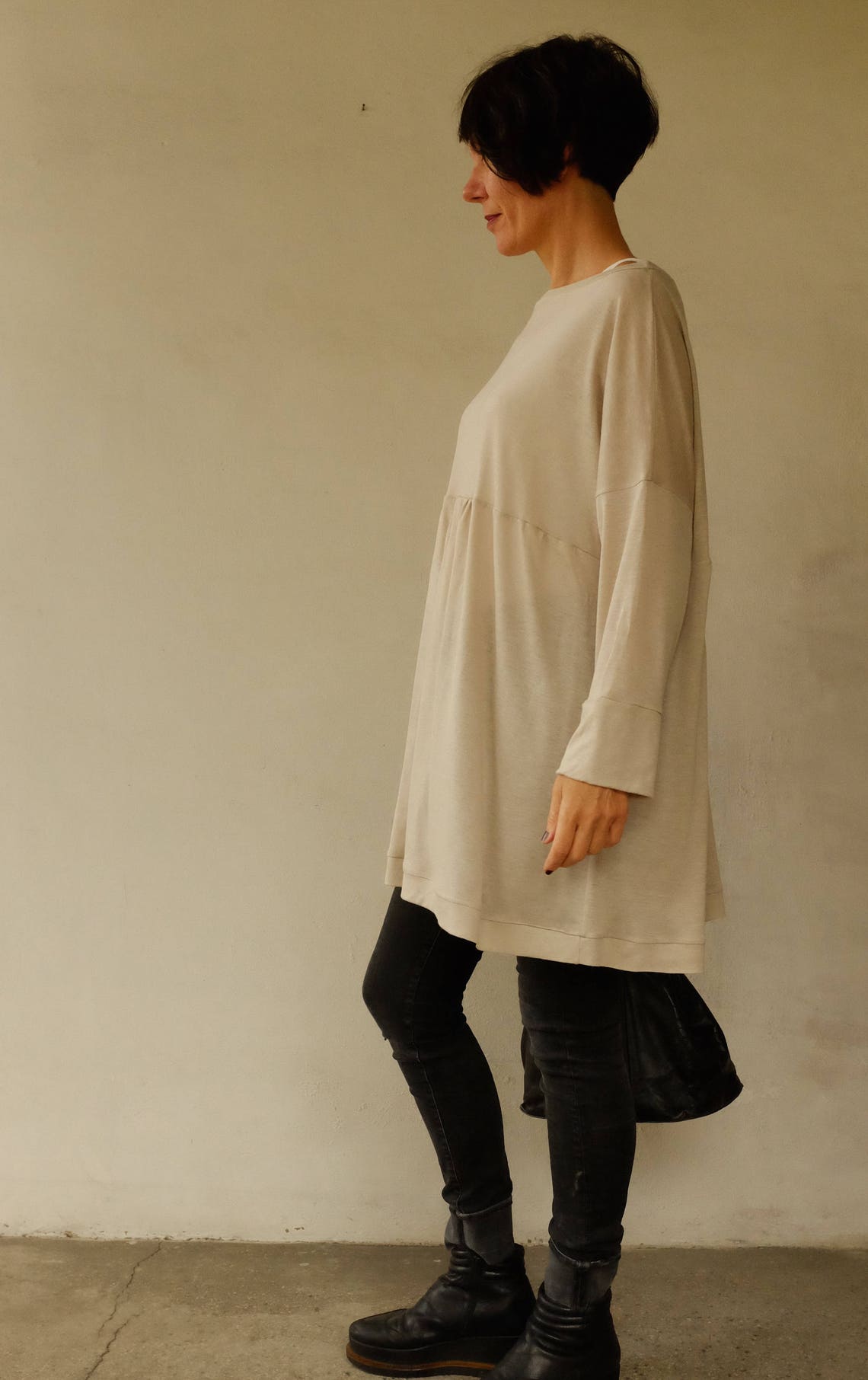 Maxi Wool Tunic Womens Sweater Oversized Wool Top Large Sweater Plus ...