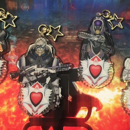 Mass Effect Neon Fan Art Sticker Set by 8 Tali Garrus | Etsy