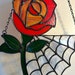 Rose and Spiderweb Gothic Romantic Stained Glass Sun-catcher - Etsy