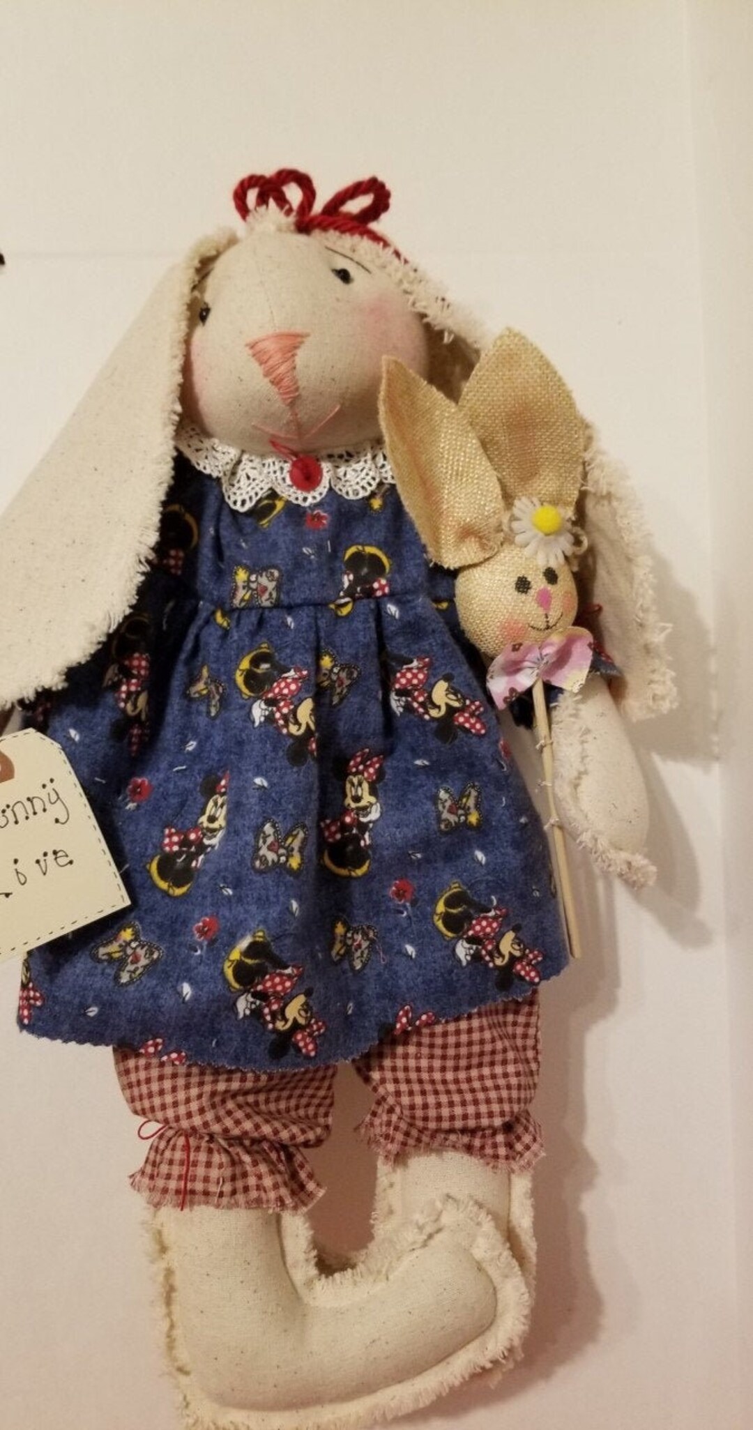 Raggedy Rabbit With Little Bunny - Etsy