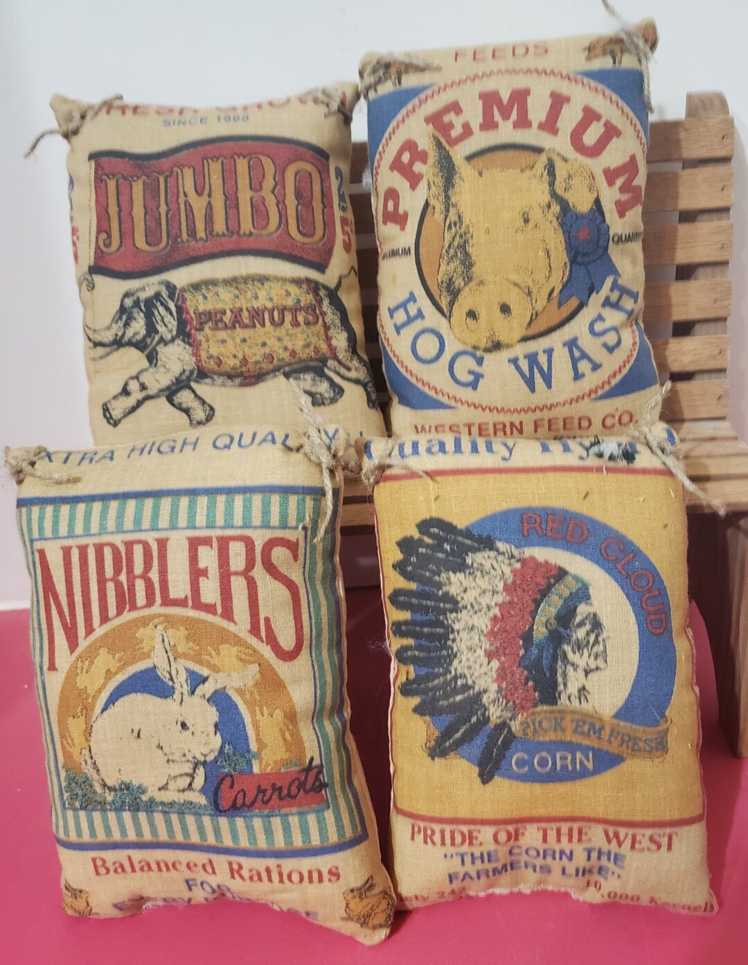 Stuffed Bags2 Indian Corn-rabbit Nibblets-hogwash Pig-elephant Peanuts ...