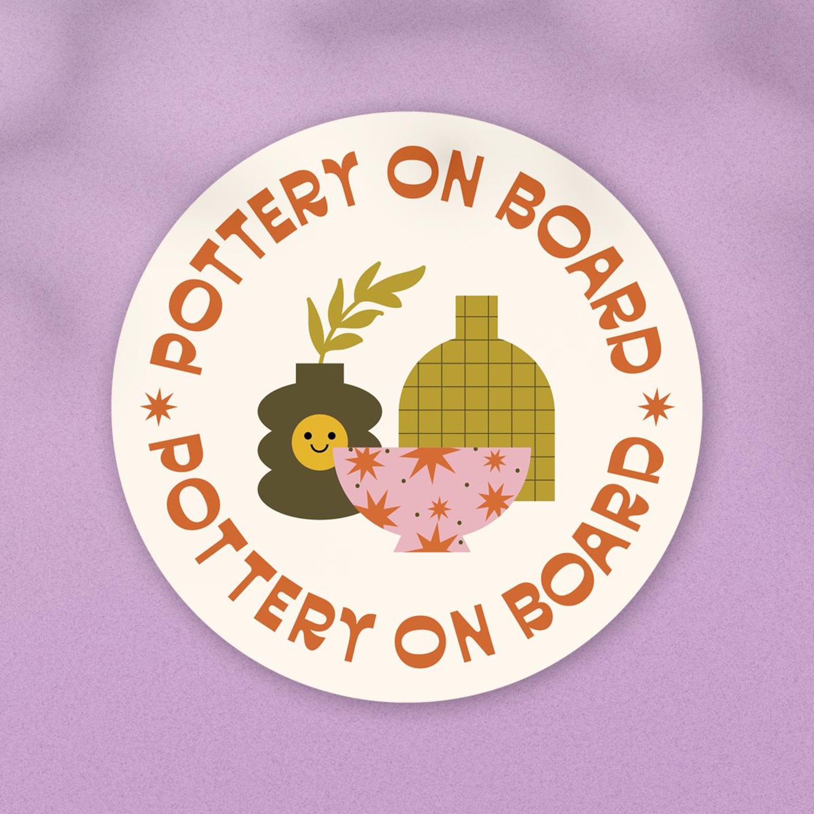 Pottery on Board - Bumper Sticker - Etsy