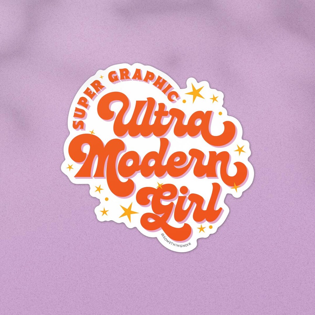 Super Graphic Ultra Modern Girl Sparkle Sticker - Etsy