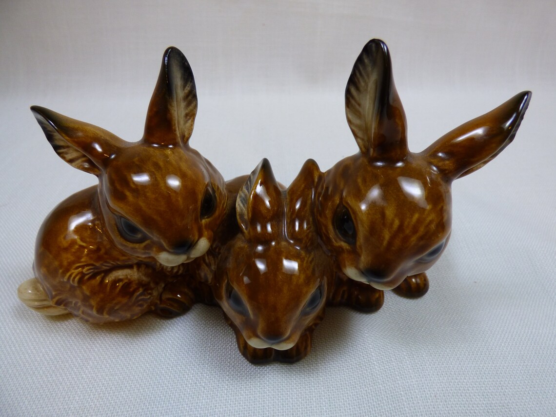 Vintage Goebel 3 Bunny Rabbits Figurine - Etsy