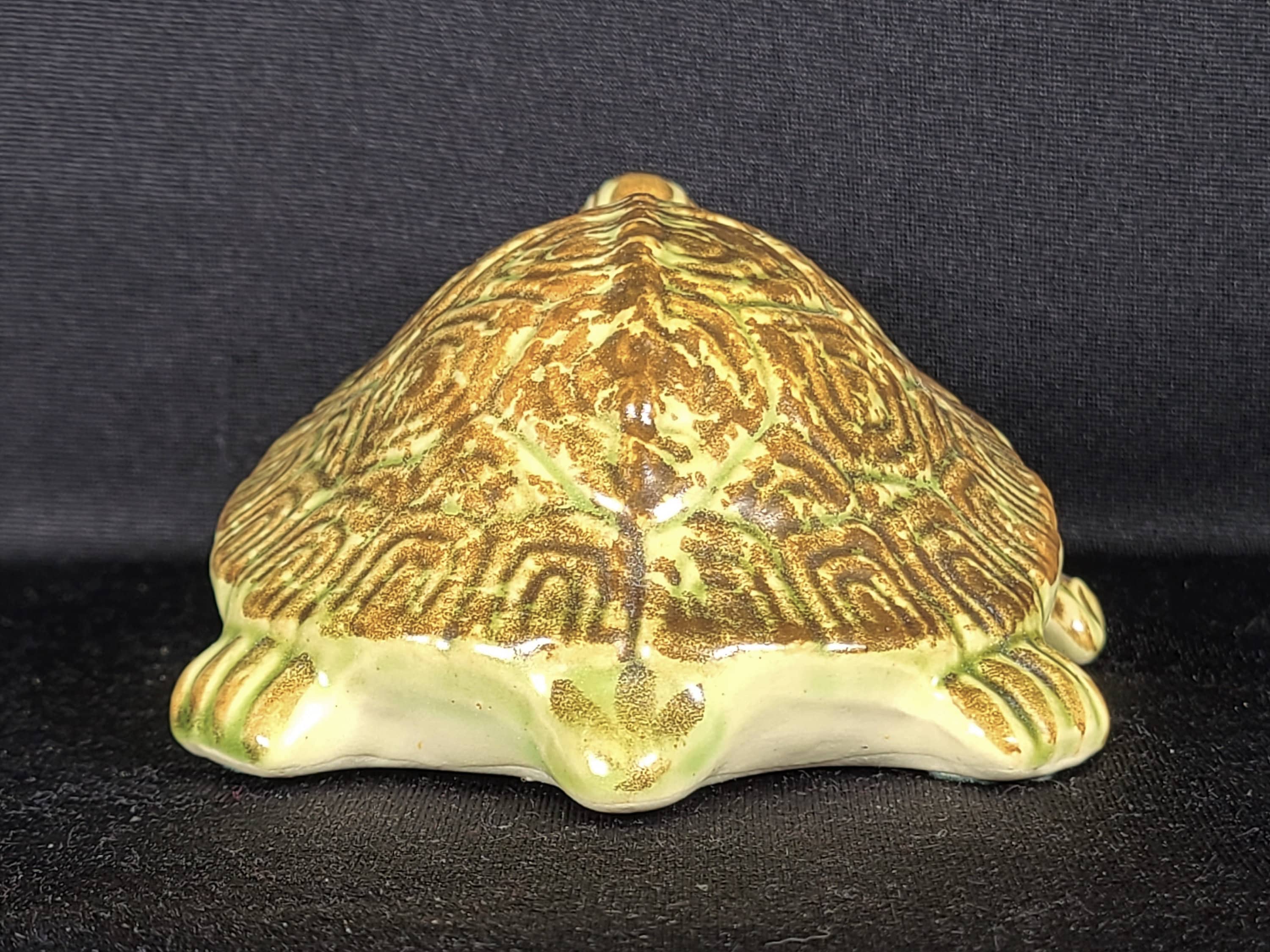 Brush Mccoy Turtle Figurine, Vintage Green and Brown Glazed Pottery ...