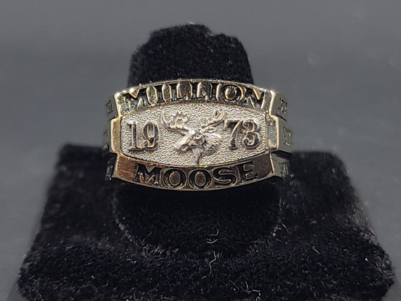 10K Gold Million Moose Ring, Vintage 1973 Anniversary… - Gem