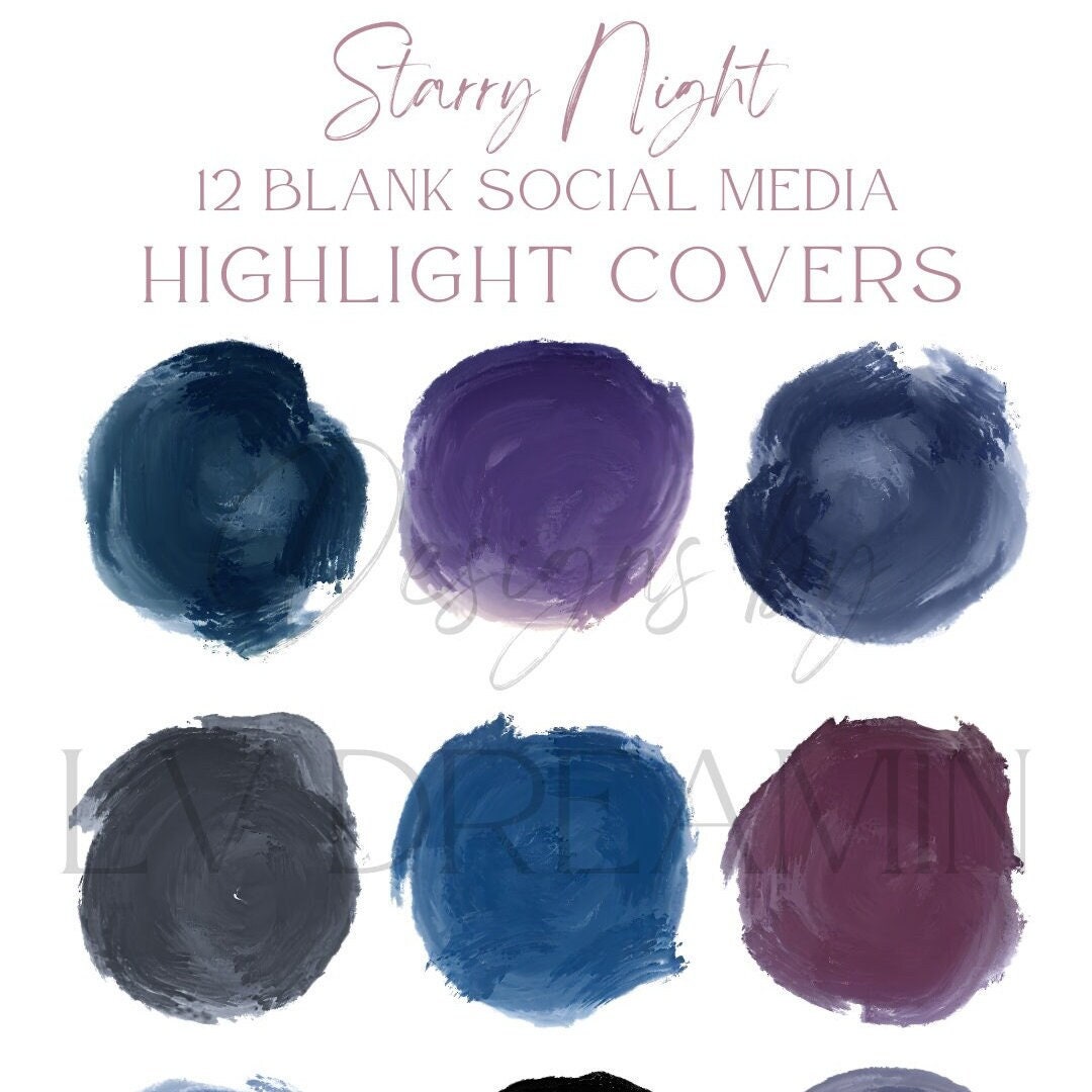 12 BLANK Paintbrush Instagram Highlight Covers | Watercolor IG Story ...