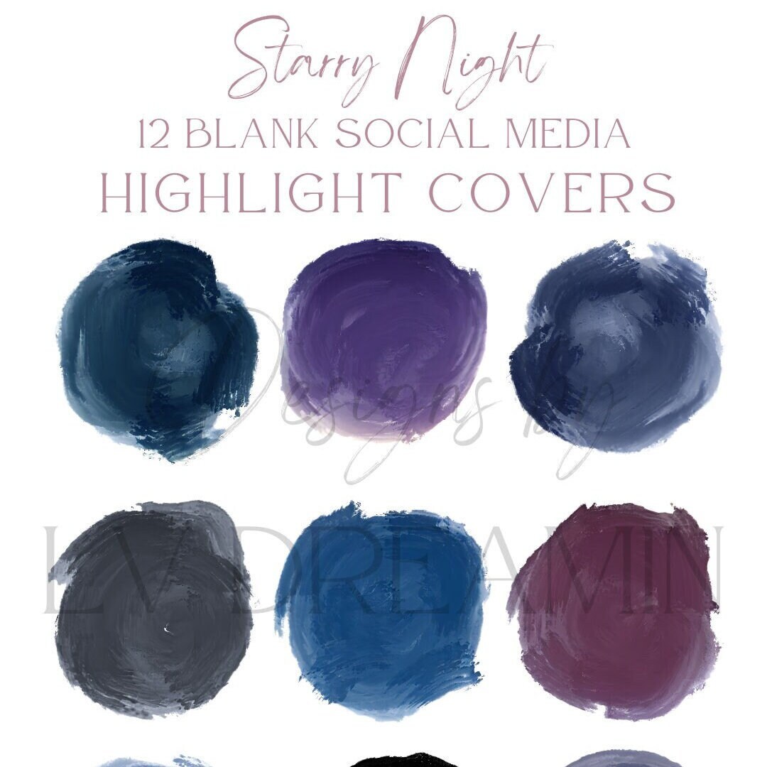 12 BLANK Paintbrush Instagram Highlight Covers | Watercolor IG Story ...