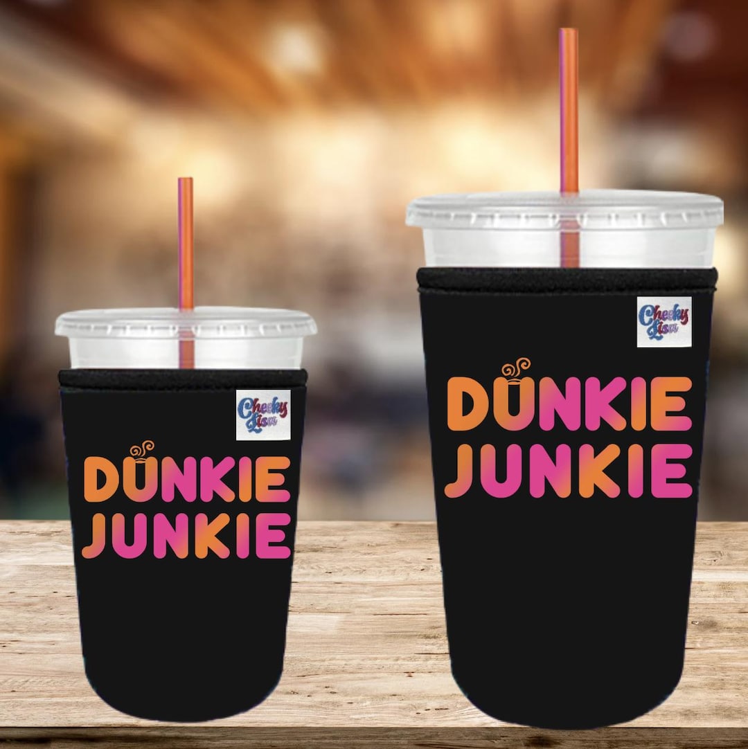 Dunkie Junkie Iced Coffee Sleeve, Neoprene Coffee Cozy, 32 Oz, Beverage ...