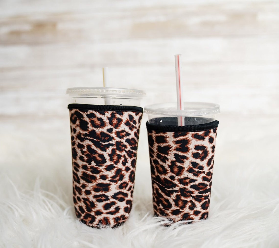 Personalized Iced Coffee Holder Leopard Print Iced Coffee | Etsy