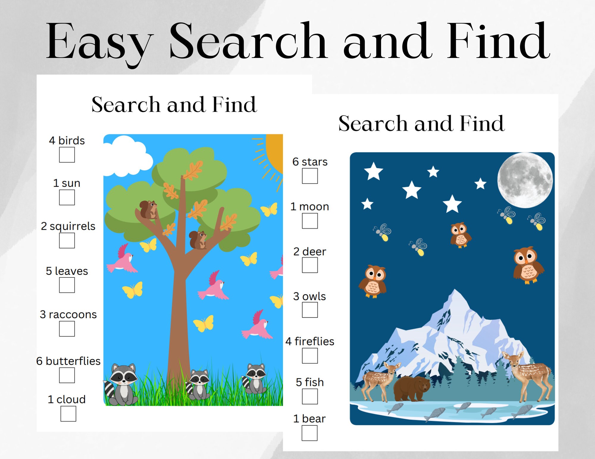 Easy Search and Find Worksheet Digital Download - Etsy