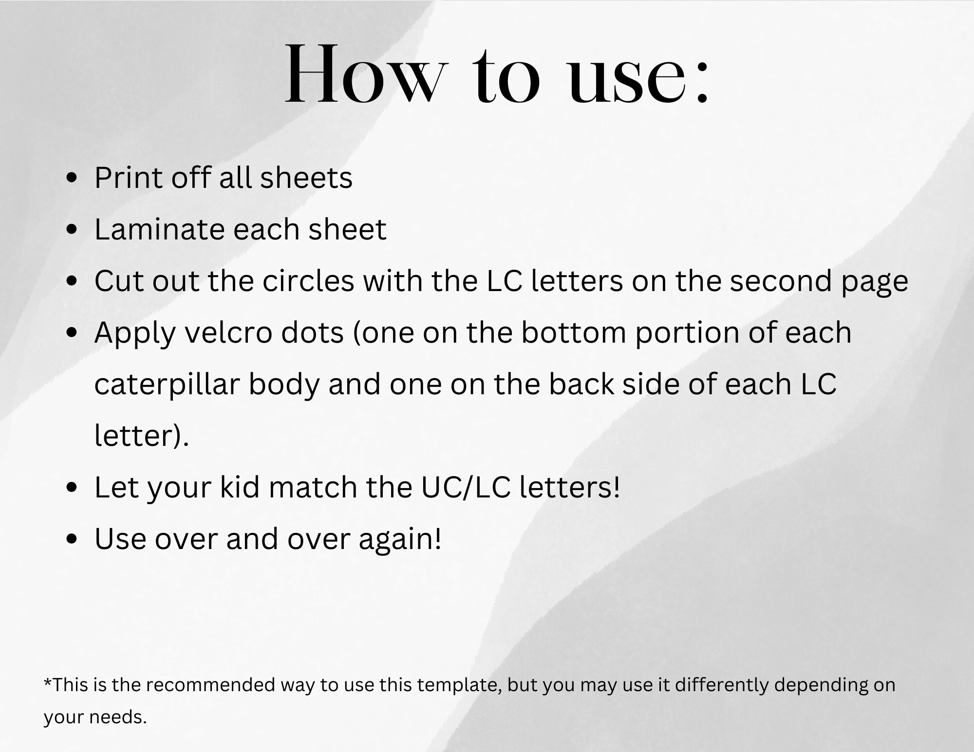 Caterpillar UC/LC Letter Matching Digital Download - Etsy