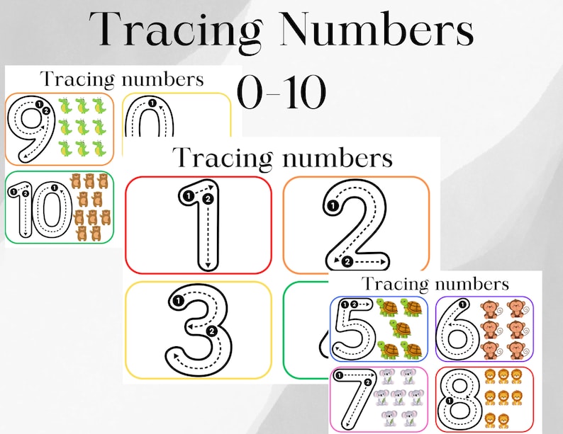 Tracing Numbers 0-10 Digital Download - Etsy