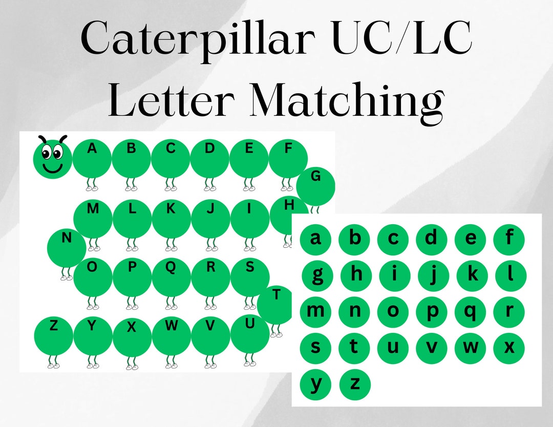 Caterpillar UC/LC Letter Matching Digital Download - Etsy