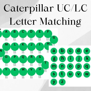 Caterpillar UC/LC Letter Matching Digital Download - Etsy