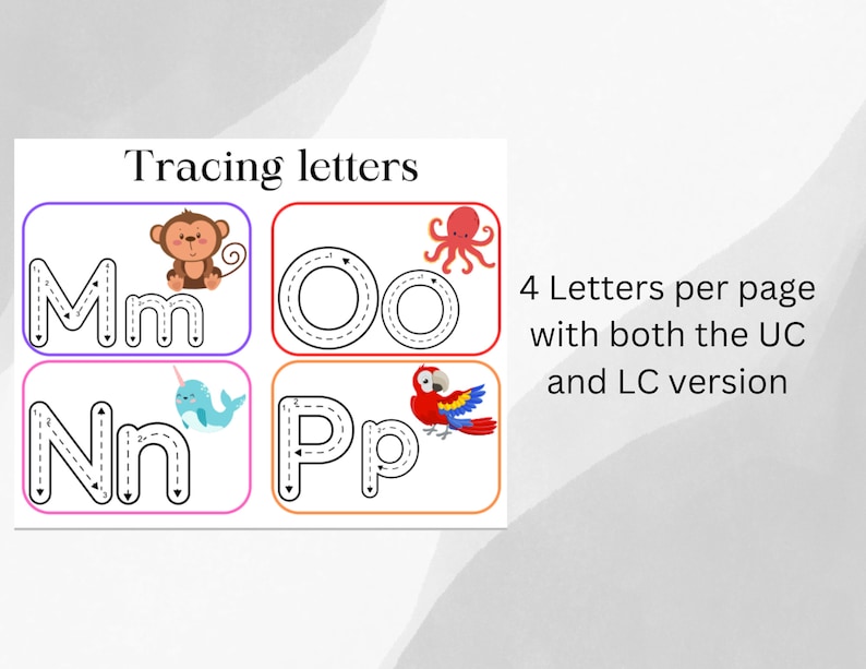 Tracing UC/LC Letters-small Version-digital Download - Etsy