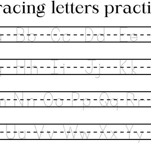 Letter Tracing With 3 Lined Paper-digital Download - Etsy
