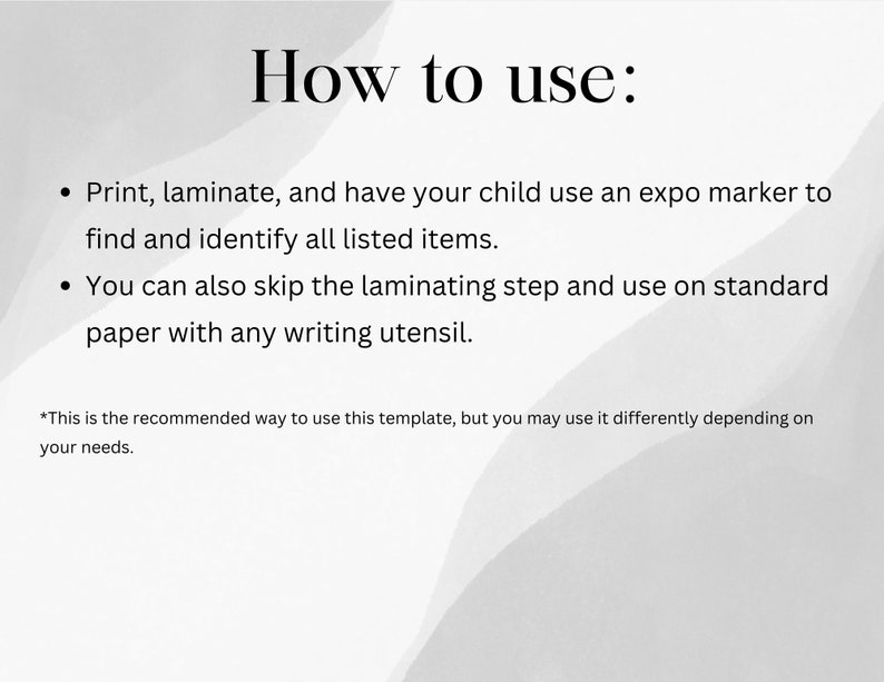 Easy Search and Find Worksheet Digital Download - Etsy