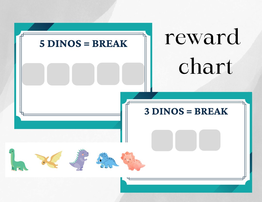 Reward Chart-dinosaur Themed-digital Download - Etsy