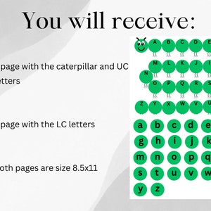 Caterpillar UC/LC Letter Matching Digital Download - Etsy