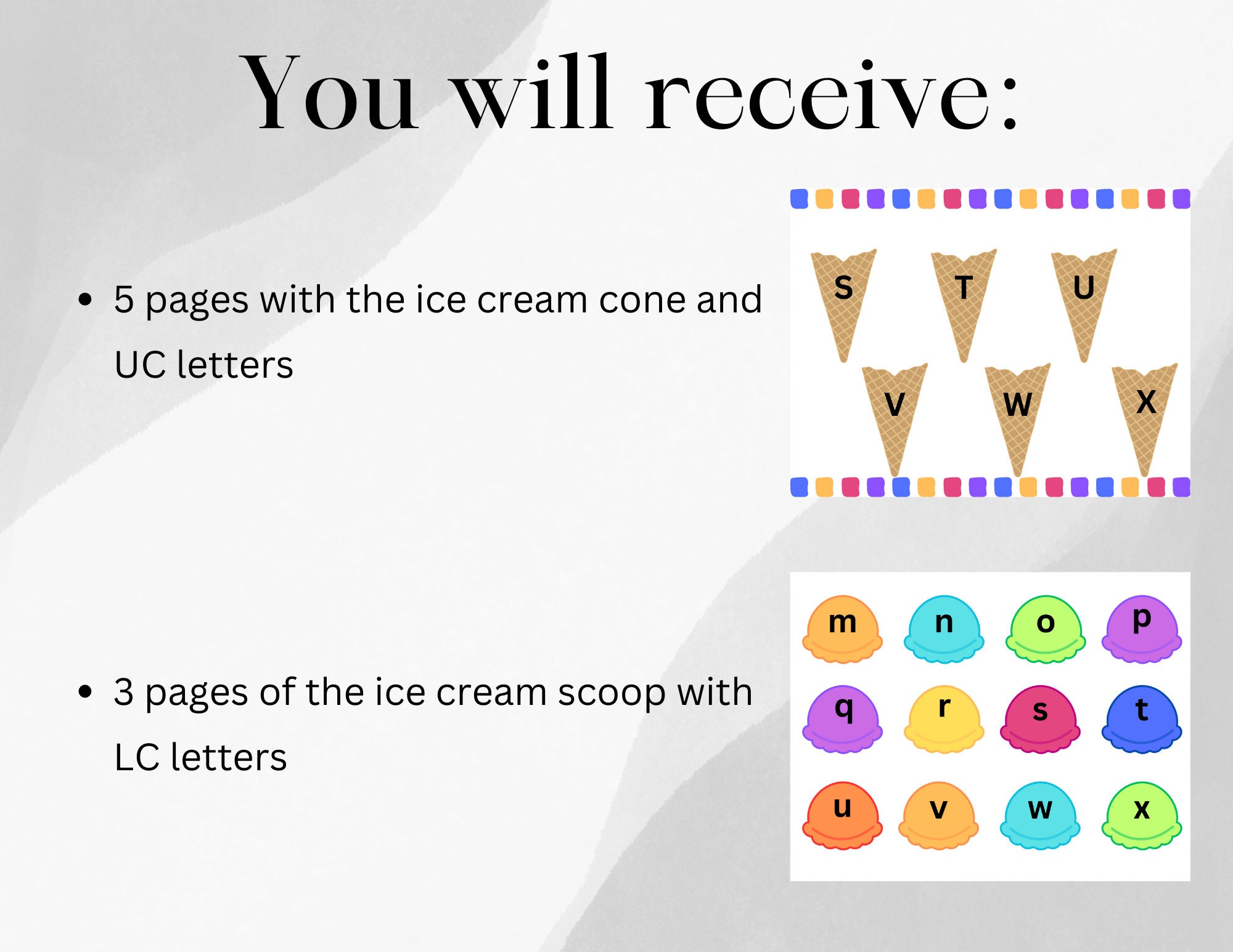 Ice Cream Uppercase/lowercase Letter Matching - Etsy