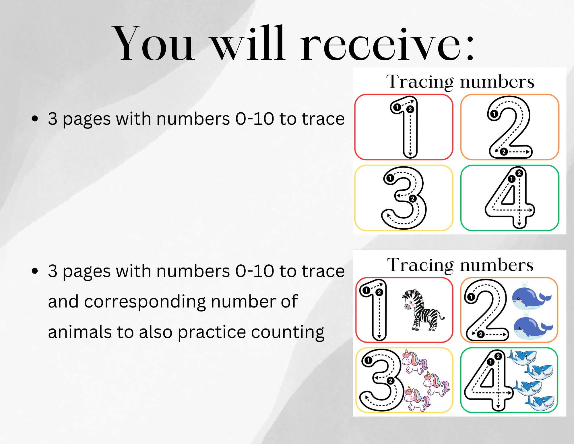 Tracing Numbers 0-10 Digital Download - Etsy