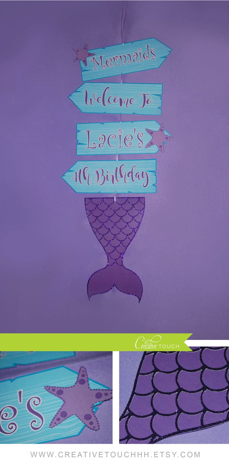 Mermaid Welcome Sign the Little Mermaid Mermaid Mermaid - Etsy