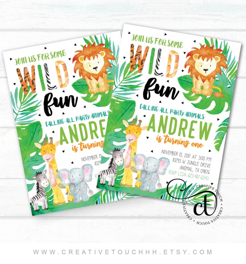Jungle Invitation Jungle Invite Safari Invitation Safari - Etsy