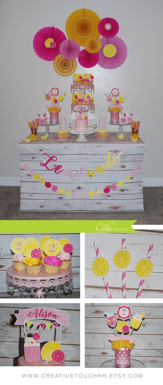 Lemonade Birthday Party, Pink Lemonade party, Lemonade Banner, Lemonade ...